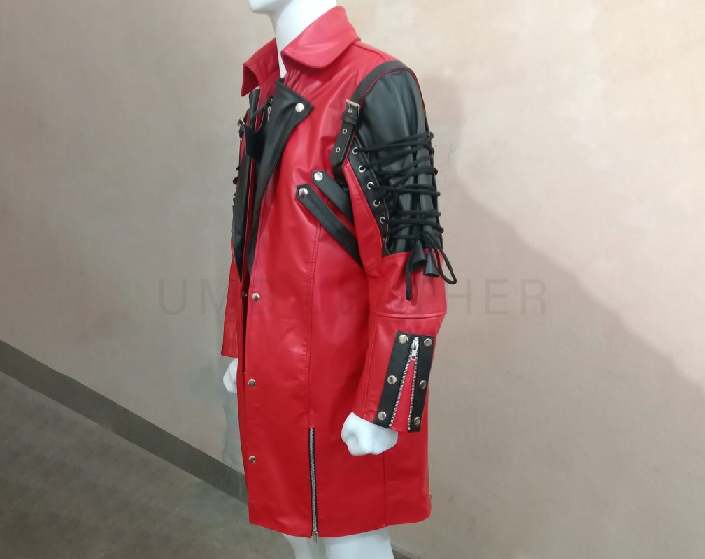 Goth Matrix Red Leather Coat - UMB Leather Shop